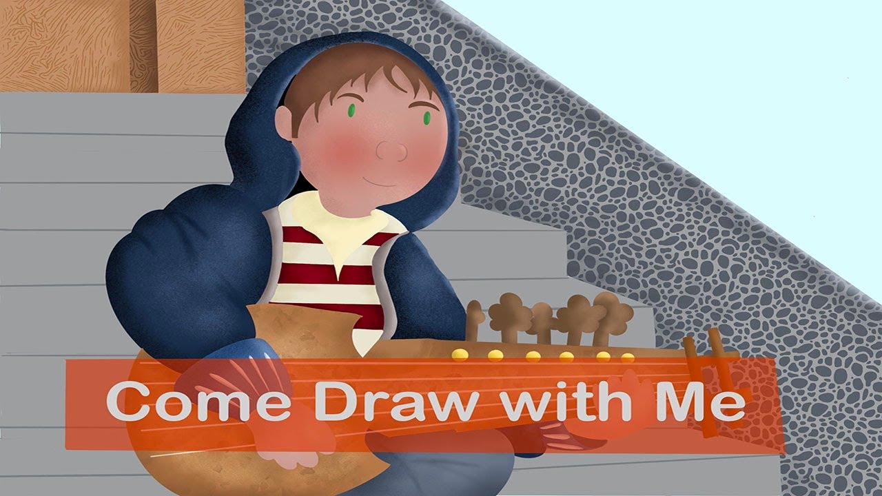 Sketch Illustration of Boy playing Rabab (time-lapse drawing) - YouTube