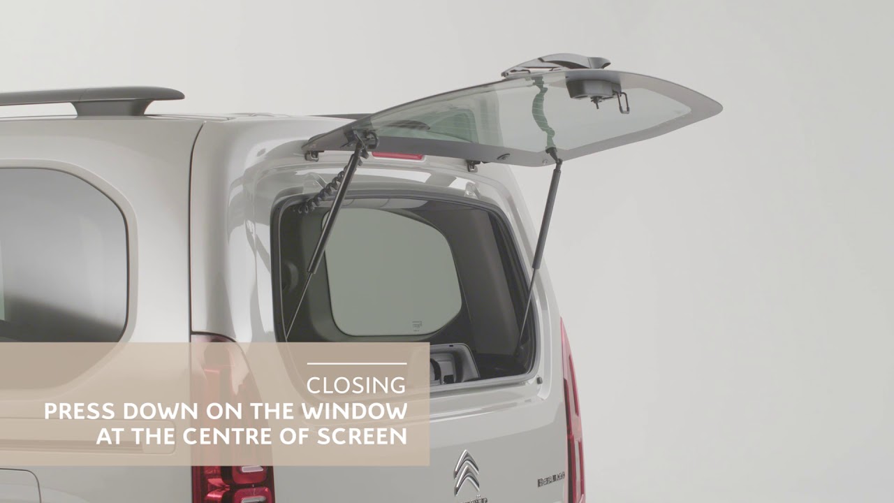 Νέο Berlingo - Opening Rear Window Tailgate & Luggage Cover - YouTube