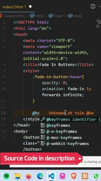 Fade-in Button in HTML CSS | Animated Buttons in Html - YouTube