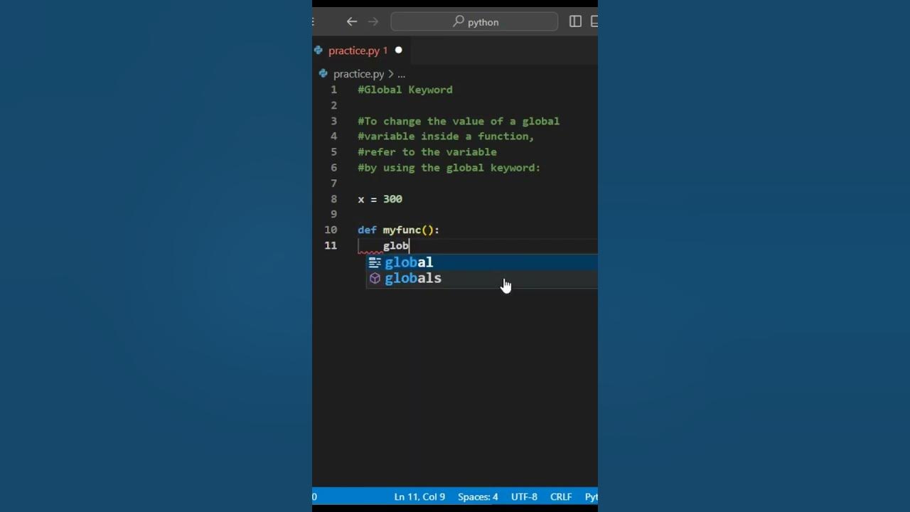Global Keyword Python Pythonprogramming Coding Code Pythoncoding 3431