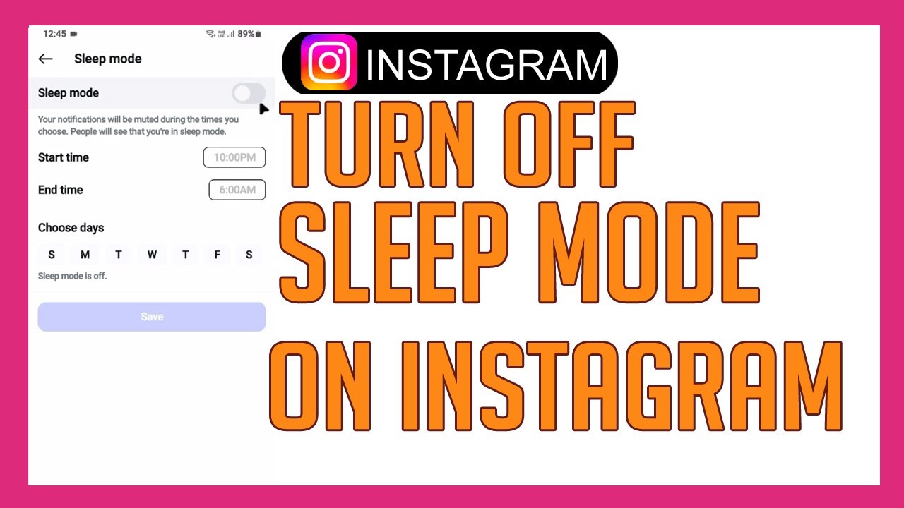 How To Turn Off Sleep Mode On Instagram - YouTube