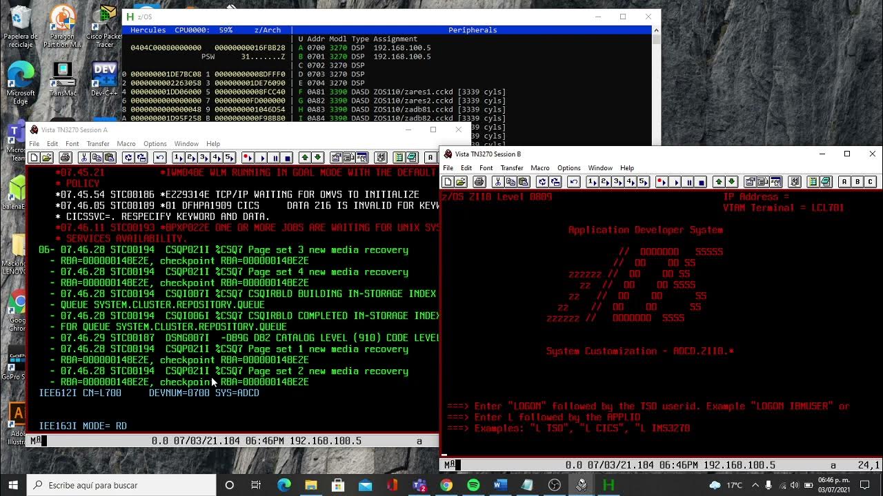 Mainframe hercules z/os 390. - YouTube