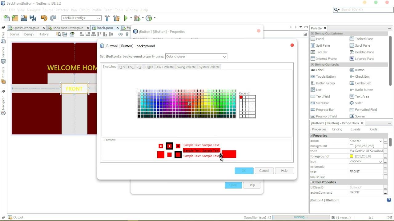 Customize Back and front Button in Java Netbeans - YouTube