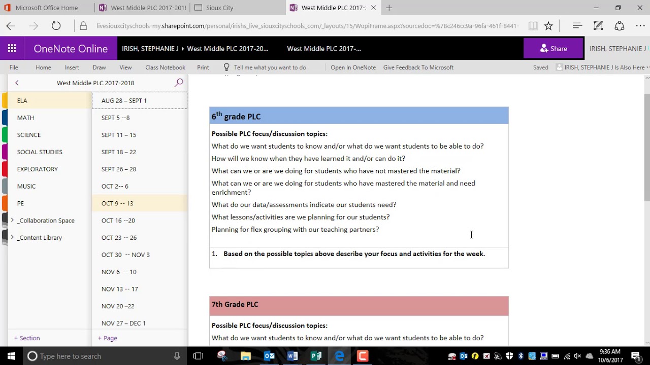 October 9 One Note Reminder - YouTube