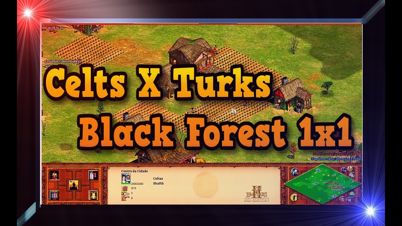 Age of Empires 2 HD 1x1 Black Forest Celts X Turks AoE2HD Gameplay PT ...