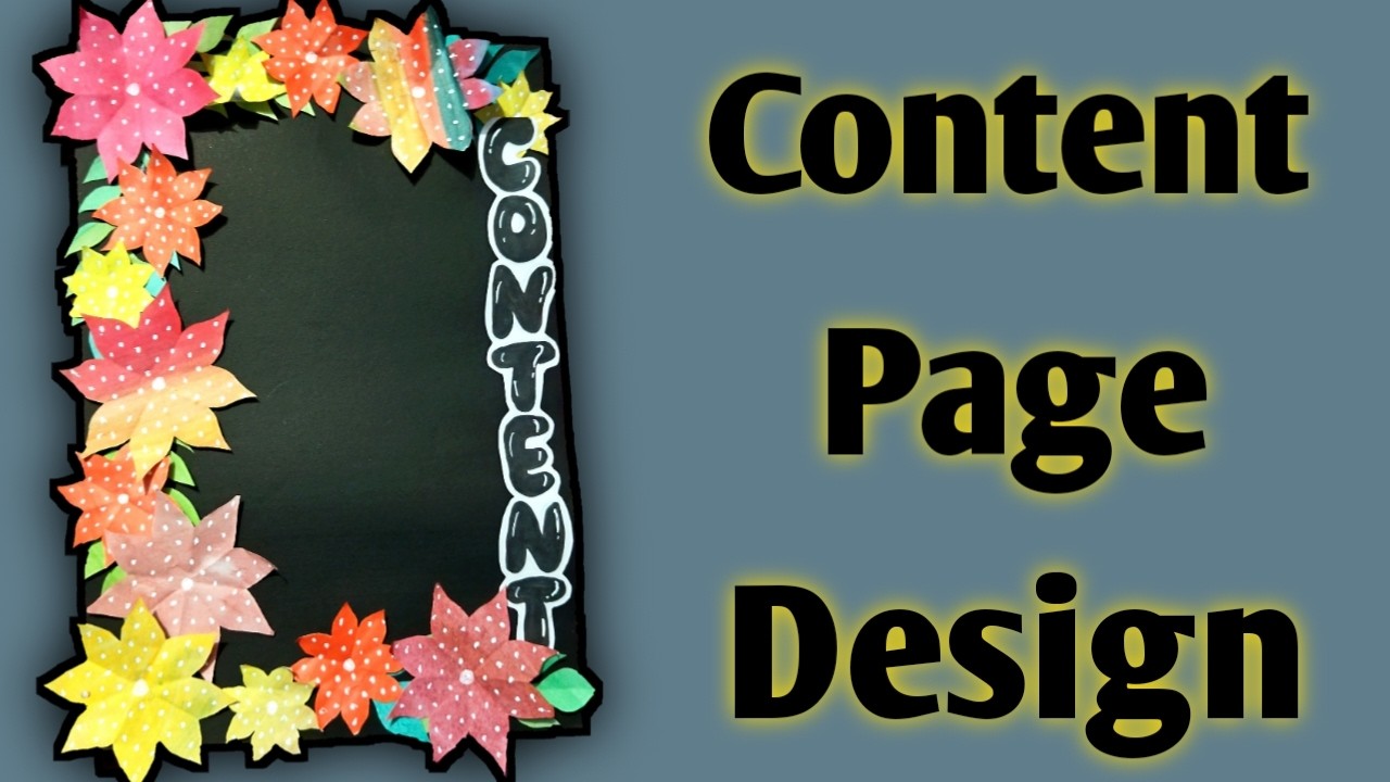 How to Make Content Page For Project File | Decorative Content Page ...