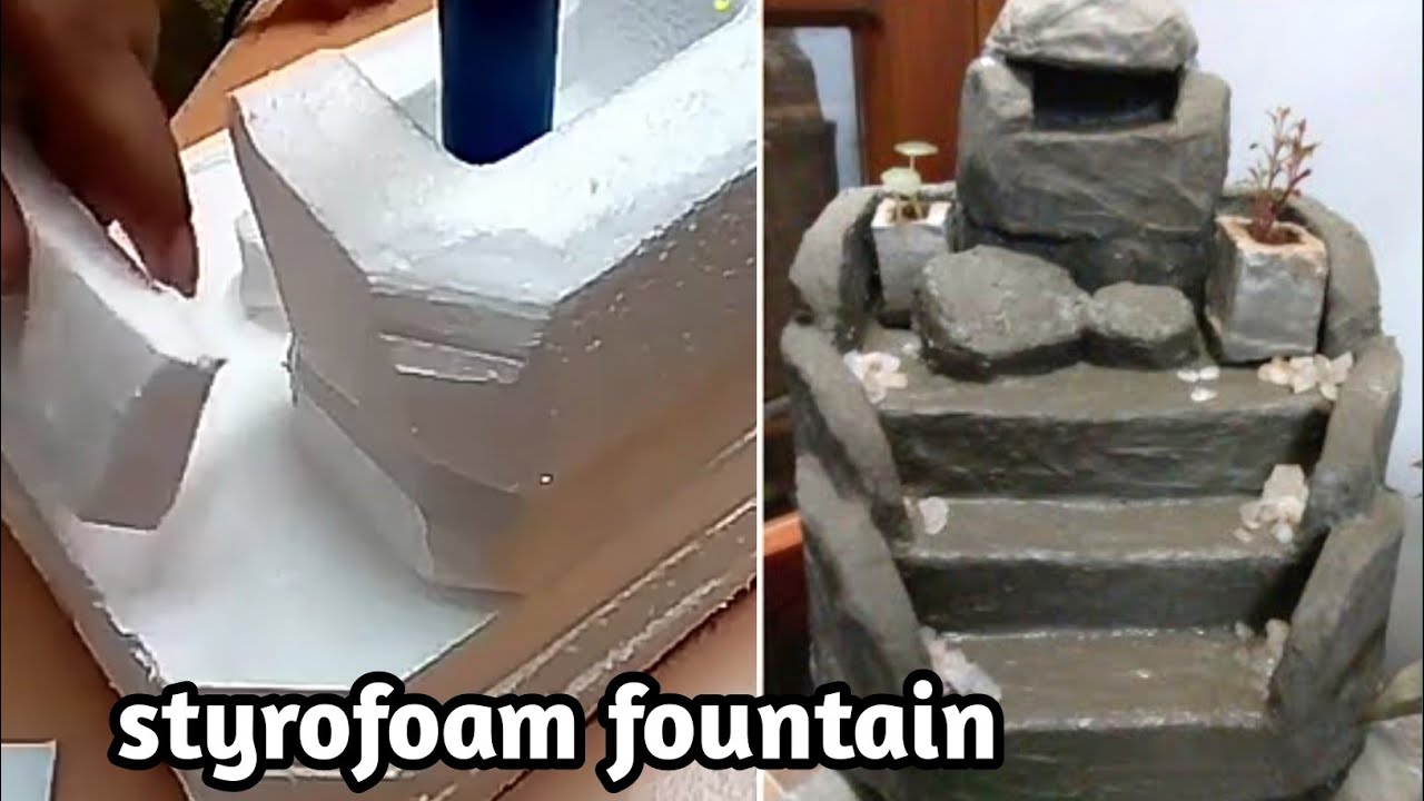 #Styrofoam Fountain At Home #Tabletop Waterfall # Thermocol Fountain # ...