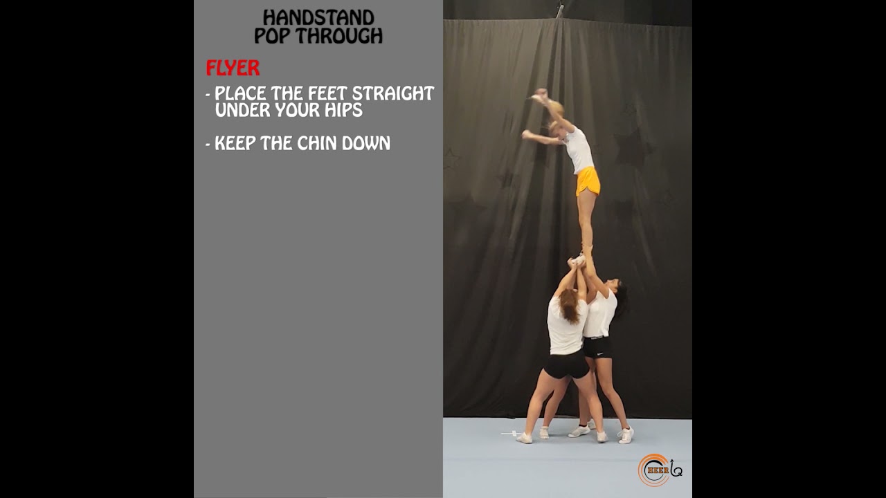 Handstand pop through (prep level) instructional video - cheerleading ...