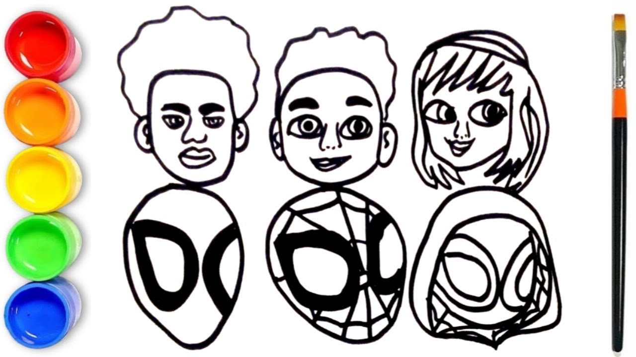 How to draw Spidey, Miles Morales, Ghost Spider | Spidey Characters ...
