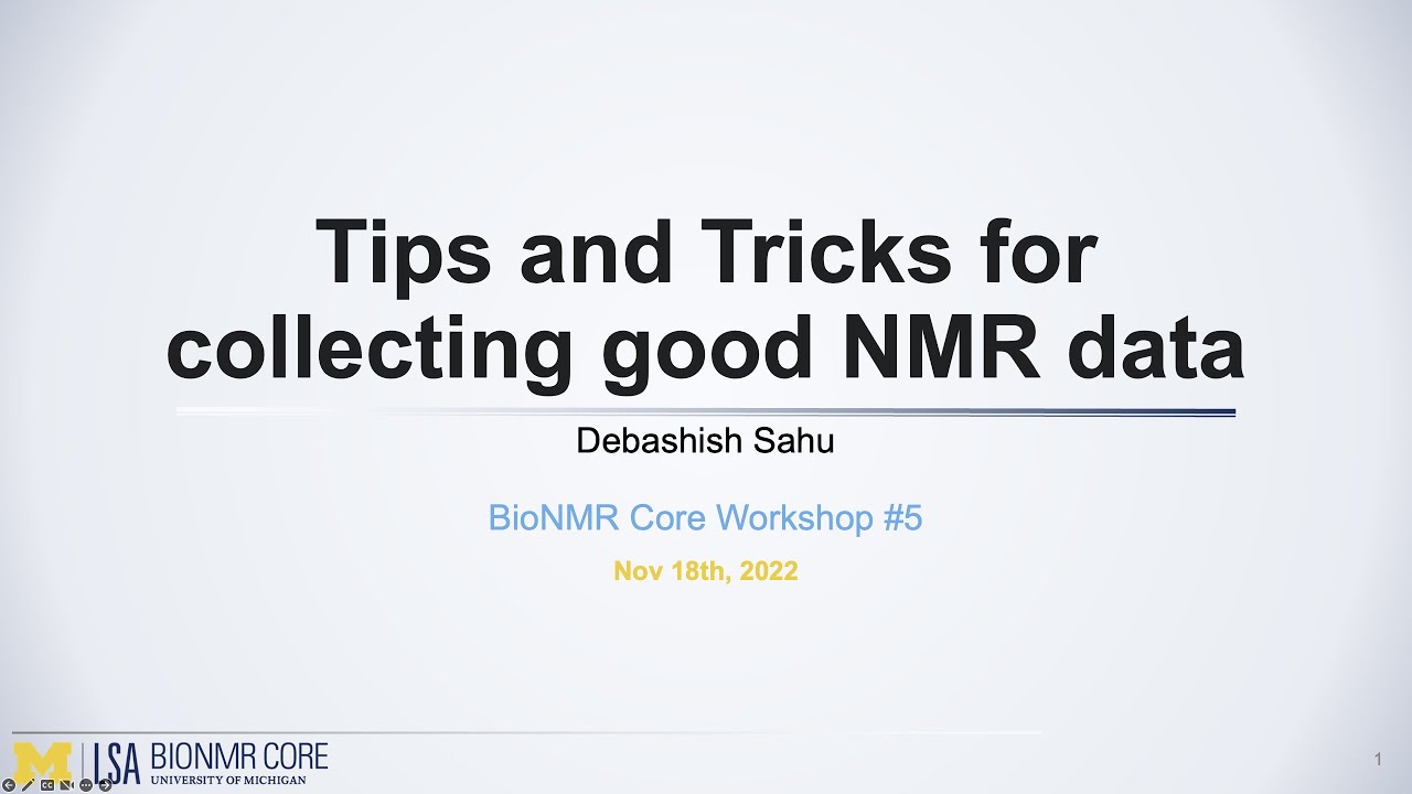 Tips and Tricks of collecting good NMR data - YouTube