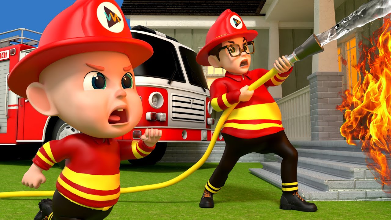 Fire Truck Song 🚒 | Brave Firefighters To The Rescue | Nursery Rhymes ...