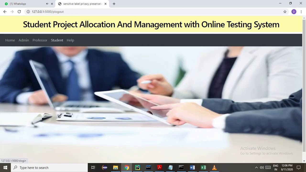 STUDENT PROJECT ALLOCATION AND MANAGEMENT WITH ONLINE TESTING SYSTEM ...