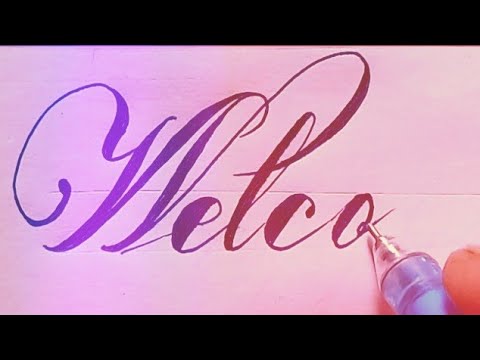 how to write welcome in stylish calligraphy beautiful welcome kaise ...