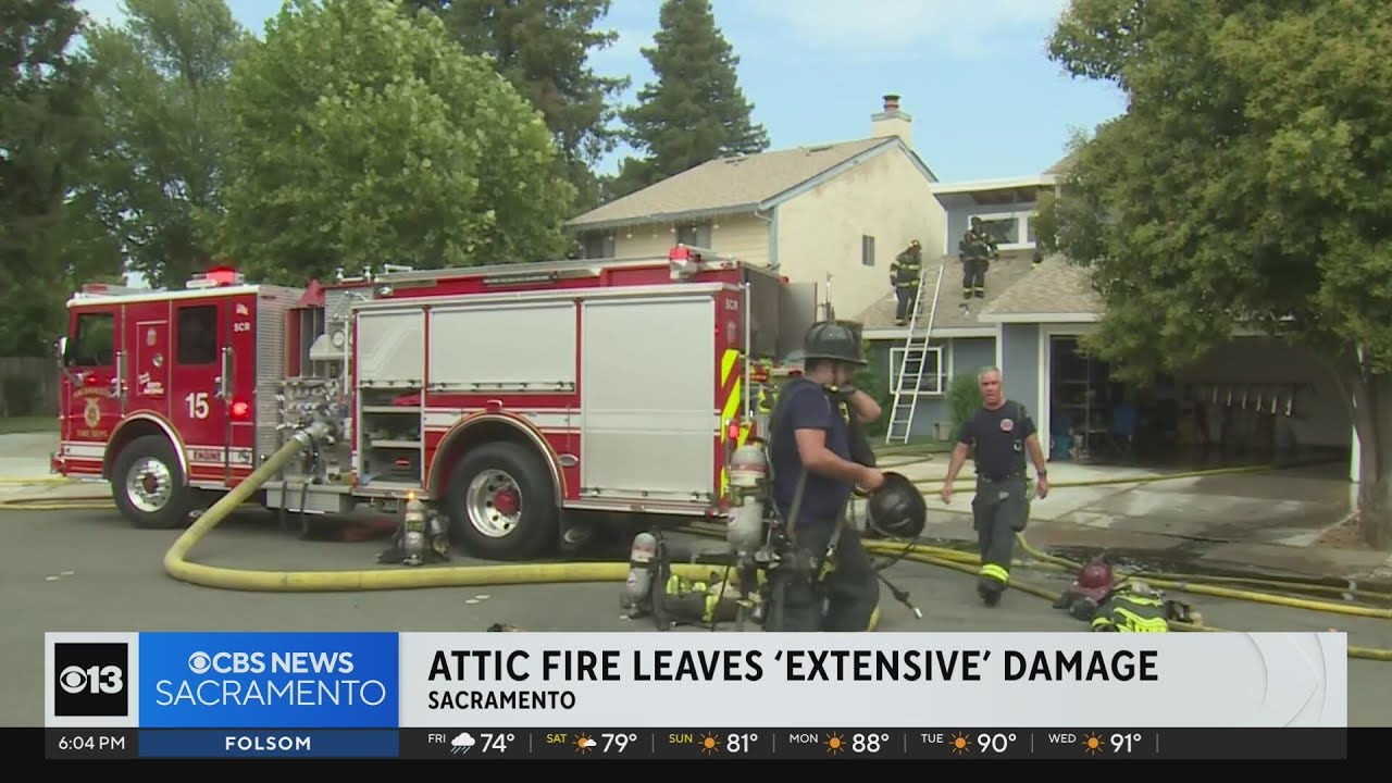 Attic fire leaves extensive damage to Sacramento home - YouTube