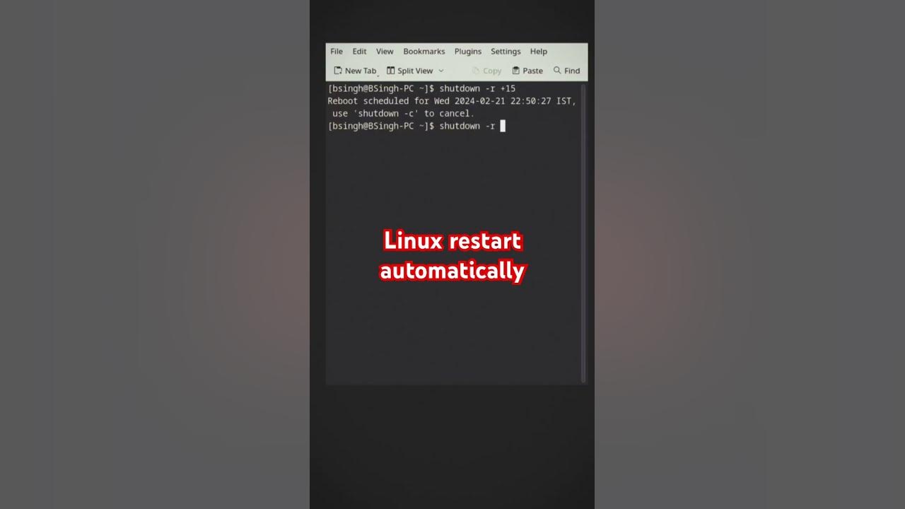Restart linux automatically or Reboot #shorts - YouTube