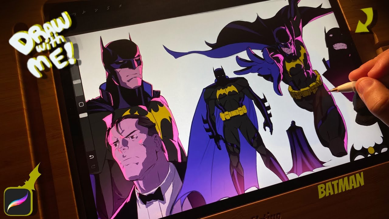 Batman Redesign Character Sheet + How to Draw Eyes Tutorial | Procreate ...