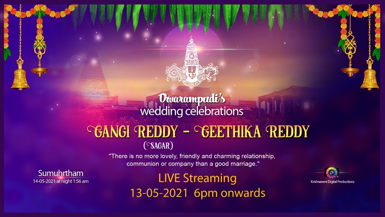 Gangi reddy(Sagar) Geethika Reddy Wedding LIVE - YouTube