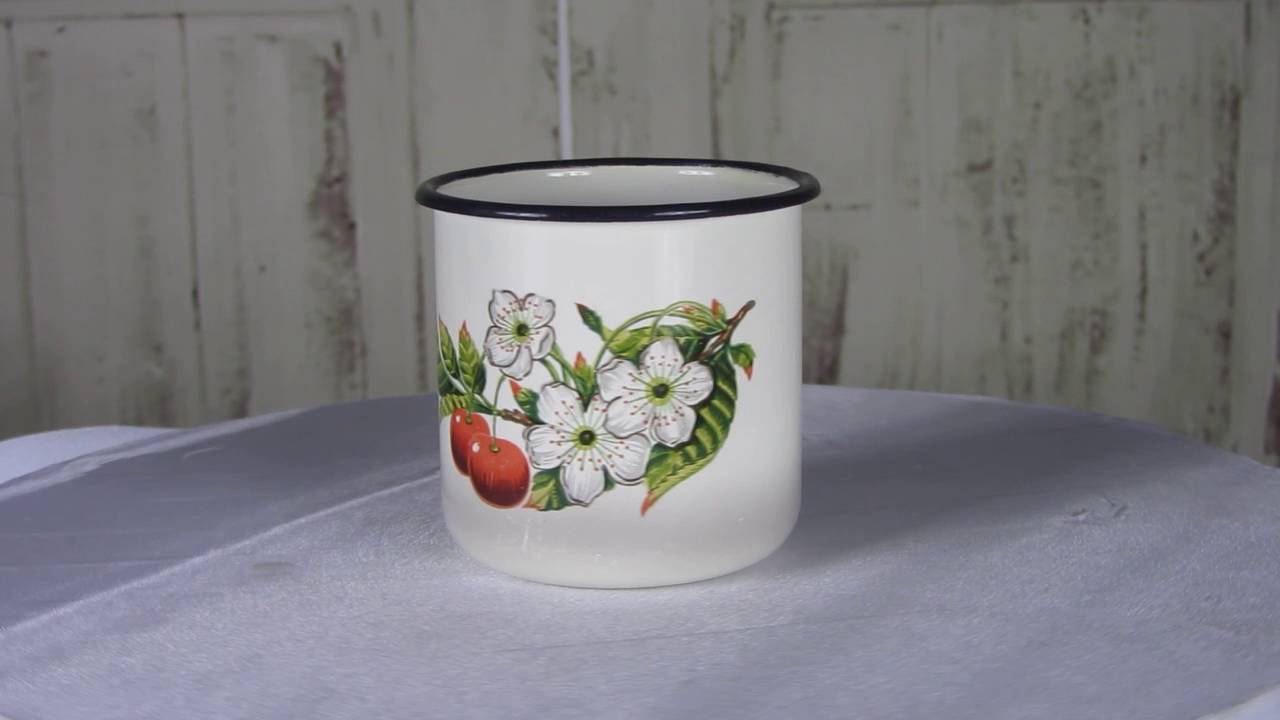 Vintage small milk enamel mug, White small enamelware, Enamel metal ...