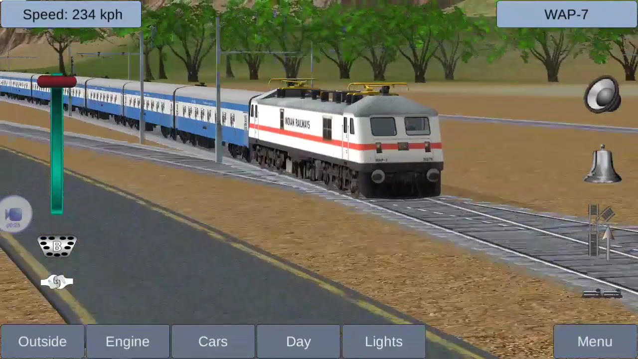 Train simulator WAP7 locomotive - YouTube