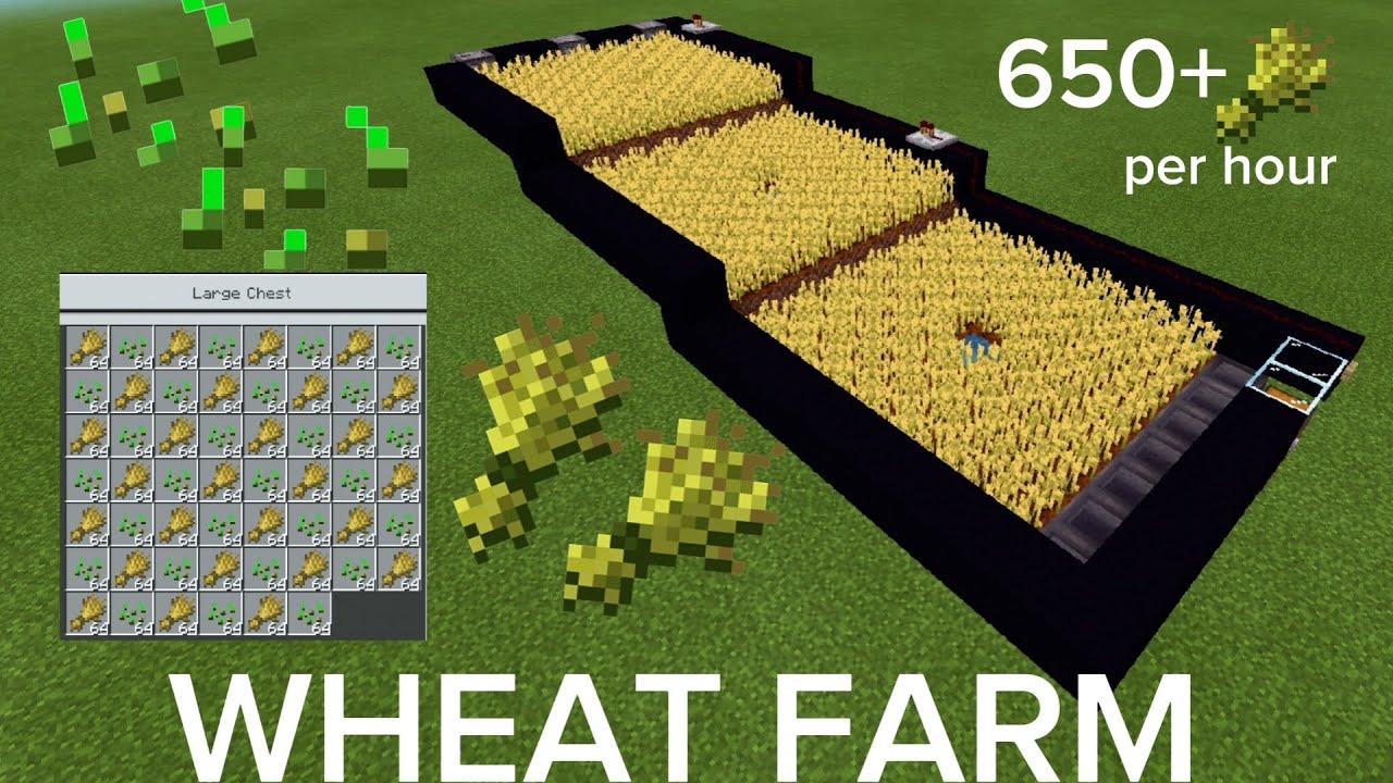 How to make a wheat farm in minecraft bedrock 1.18/1.19 | Easy ...