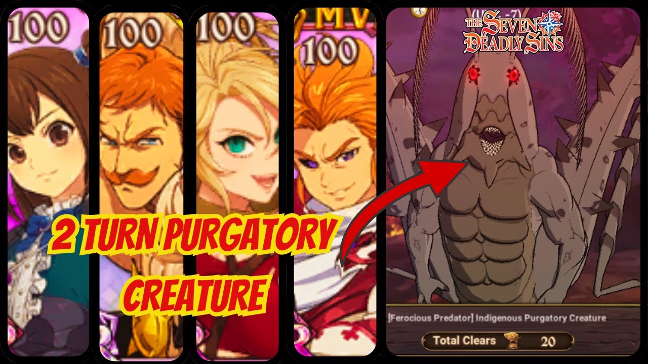 🔴 2 TURN PURGATORY CREATURE AS A F2P EASY /SEVEN DEADLY SINS GRAND ...