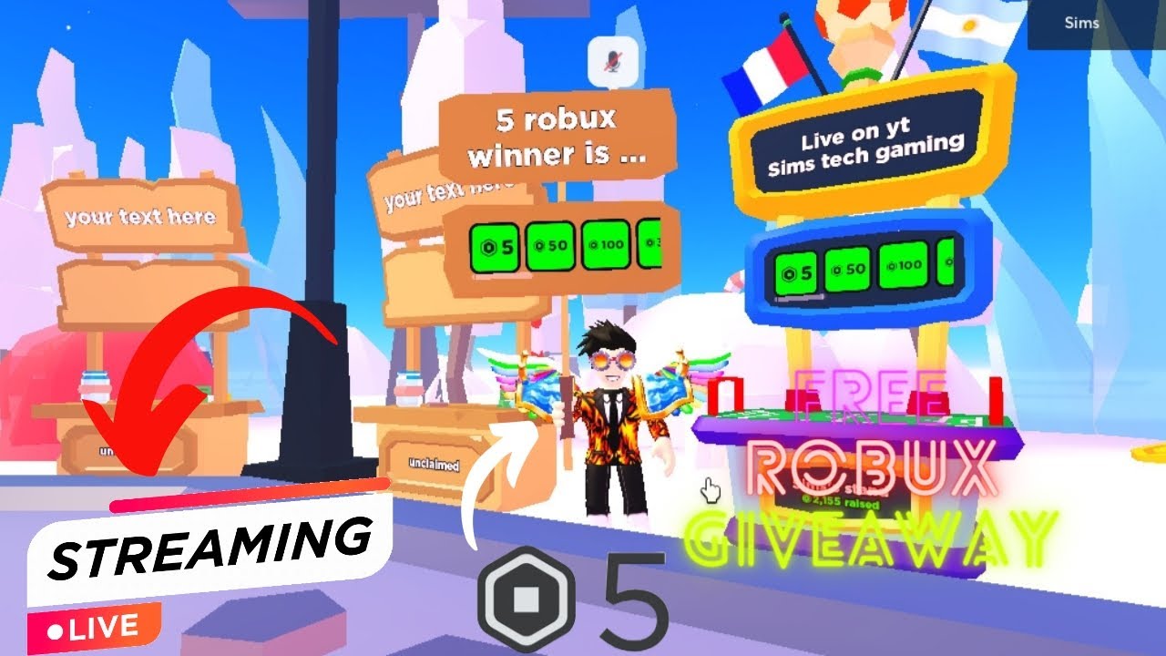 Live Robux giveaway | pls donate me | 5 robux to every viewer - YouTube