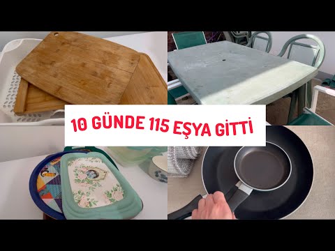 FAZLALIKLARI ATTIM ,FERAHLADIM 👍 MİNİMALİST TEMİZLİK 👌10 GÜNDE 115 EŞYA İLE VEDALAŞTIM 💯✅