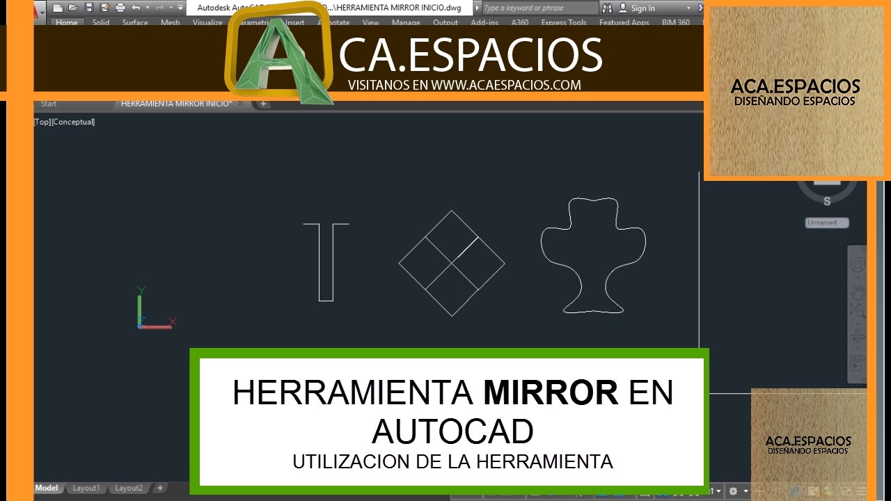HERRAMIENTA ESPEJO ( MIRROR ) EN AUTOCAD - UTILIZACION DE LA ...