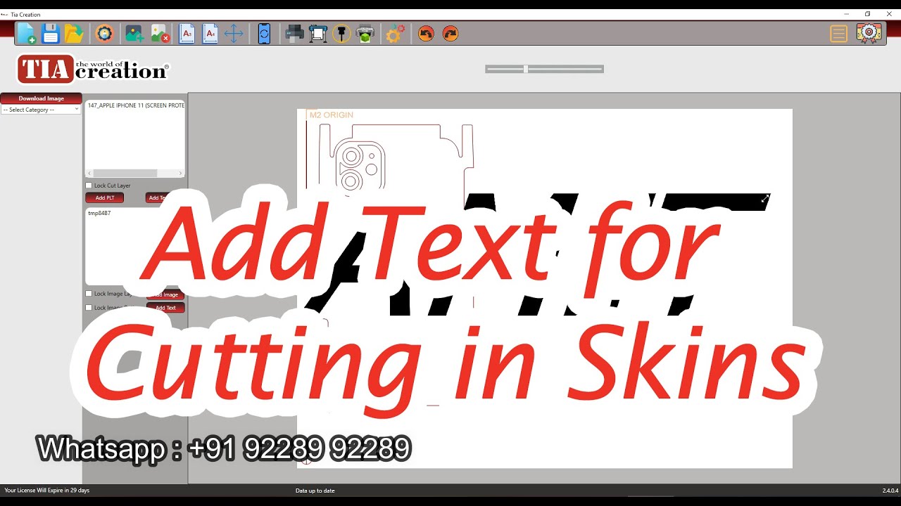 Add Text in TIA Creation Skin making Software | Gadgetplot software | Add Text for Cutting ...