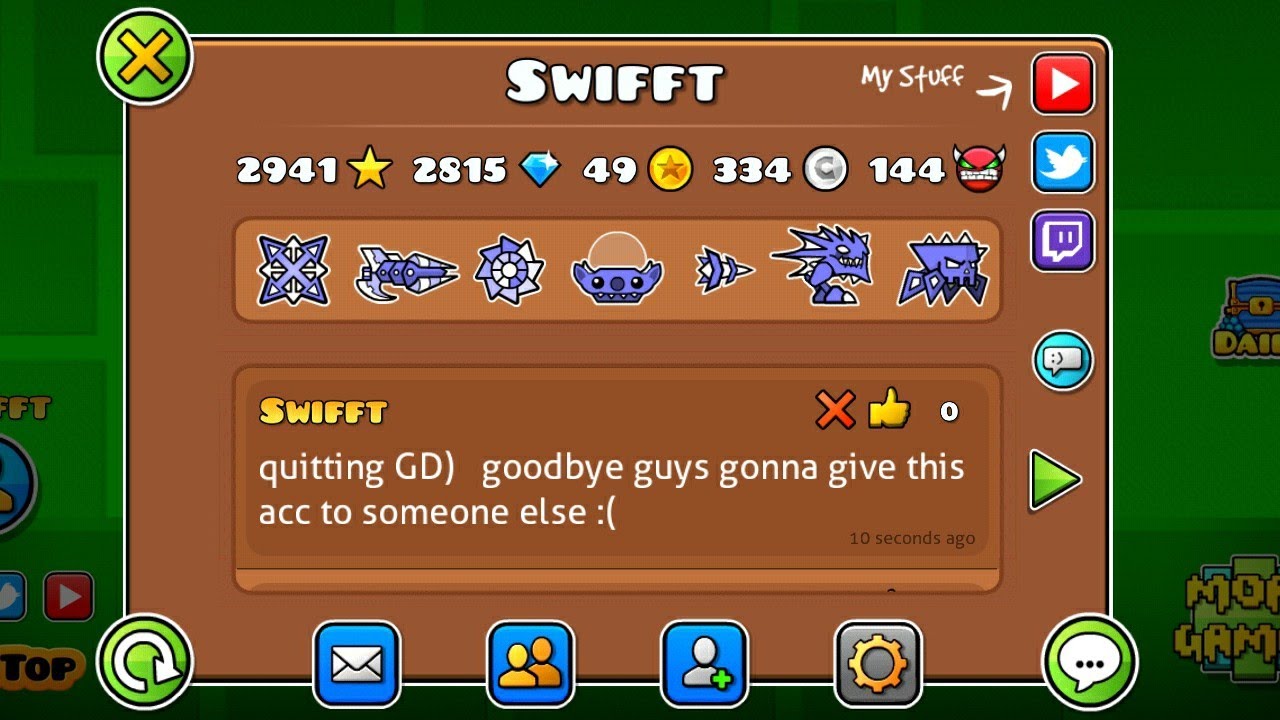 Free Geometry Dash Acc!!!! | Name and Password on desc | - YouTube