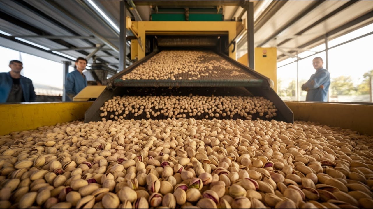 Pistachio Harvest Made EASY With Modern Machinery Technology - YouTube