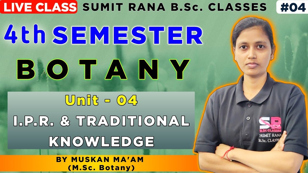 (U.P. Lt -04) I.P.R. & Traditional Knowledge MCQ Based Q/A 4th Semester Botany - YouTube