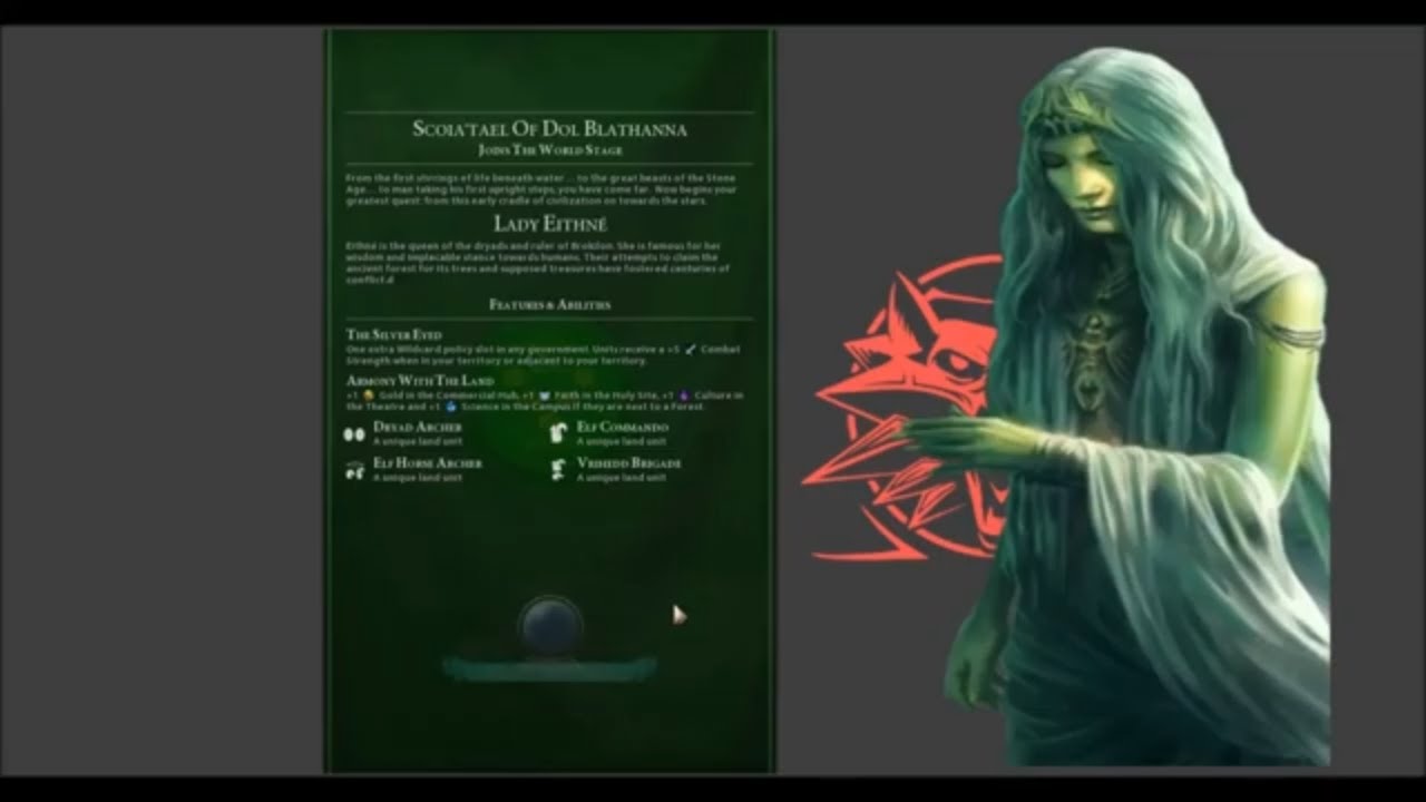 Sid Meier's Civilization VI, Lady Eithne of Dol Blathanna (Witcher Mod ...