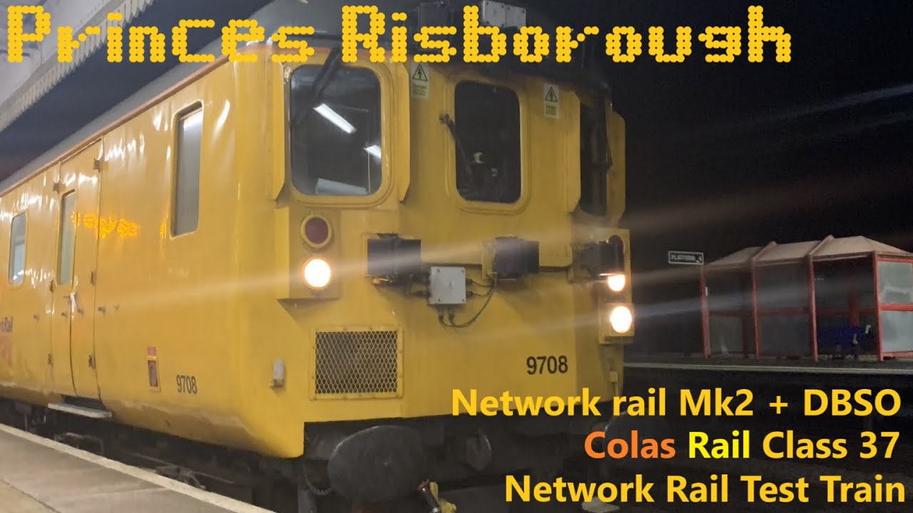 Network Rail Test Train Class 37 Colas + Mk2 and DBSO NR at Princes ...