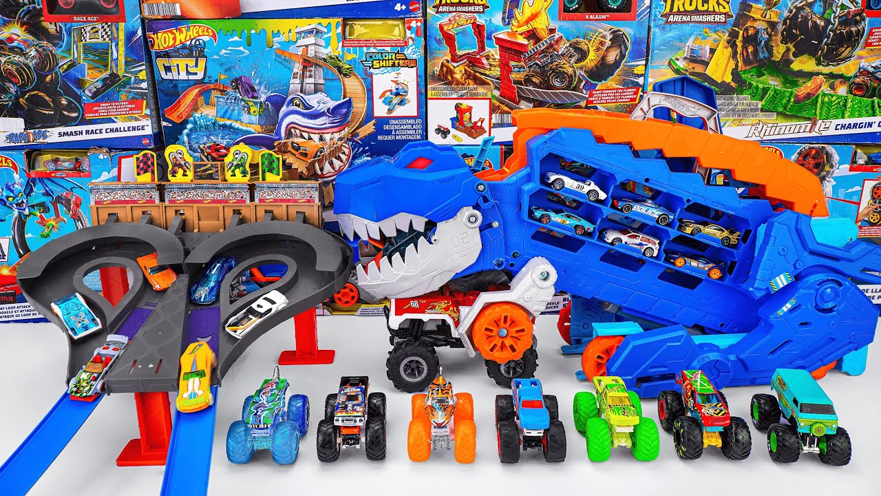 Unboxing Hot Wheels Super Speed Blastway & City Ultimate T-Rex ...