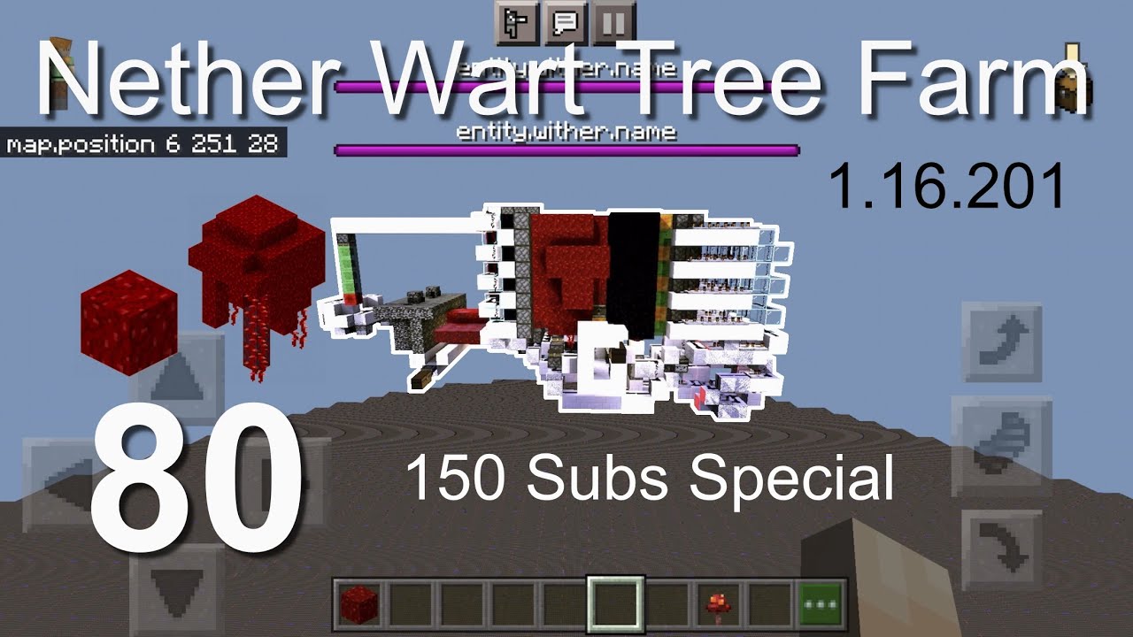 Minecraft Bedrock Tutorials(80) - How to build a Nether Wart Tree Farm ...