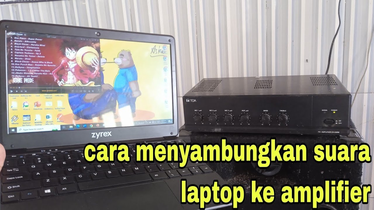 Cara menyambungkan laptop ke amplifier. - YouTube