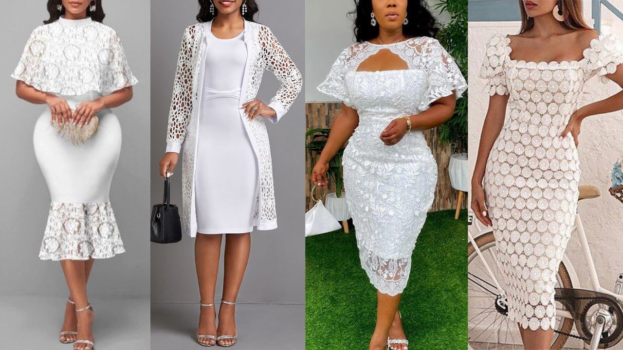 LATEST WHITE LACE SHORT GOWN / WHITE SHORT GOWN / WHITE GOWN STYLES ...