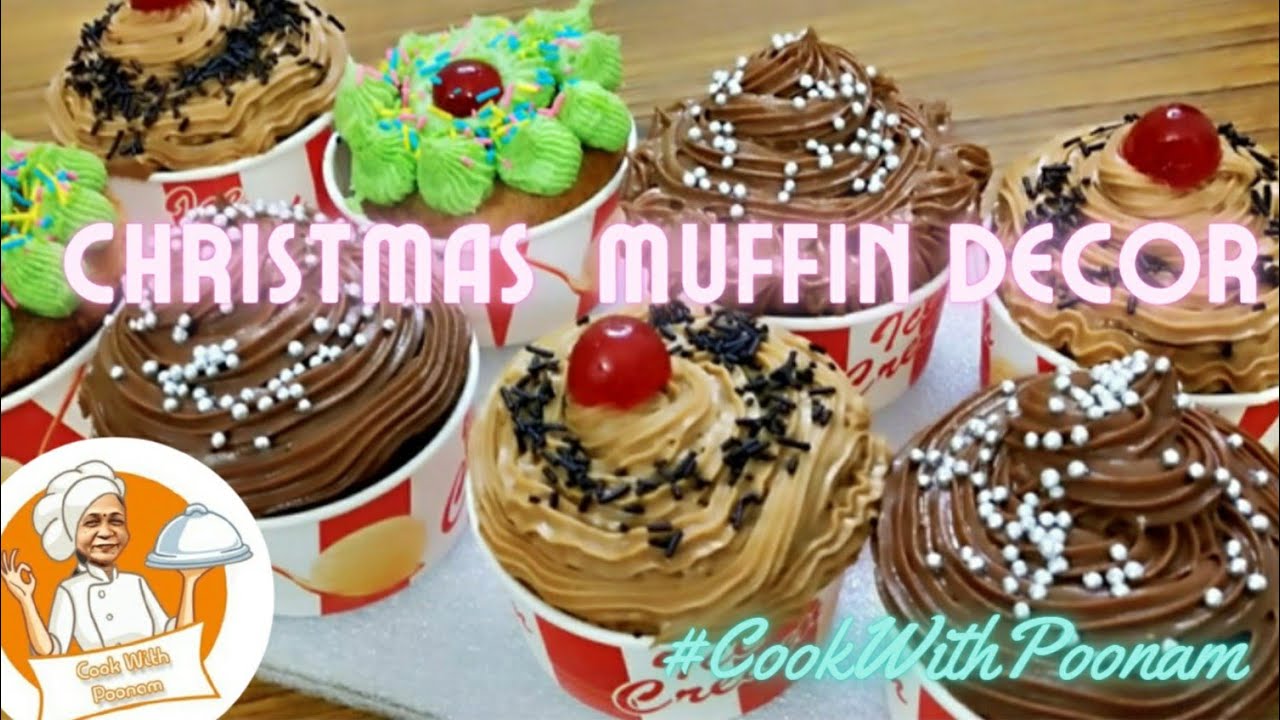 Christmas Muffin decor| Topping without cream 🎄 - YouTube