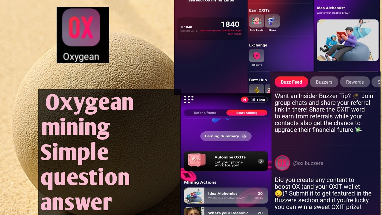 Oxygean Mining Token OX You Have To Answer Simple Questions And Earn ...