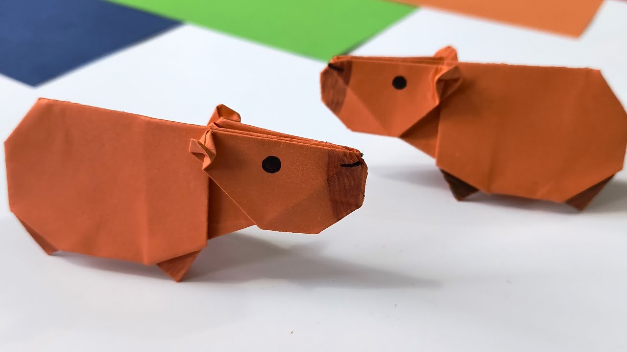 Paper Capybara, Easy Origami, Paper things, Paper craft, Paper craft ...