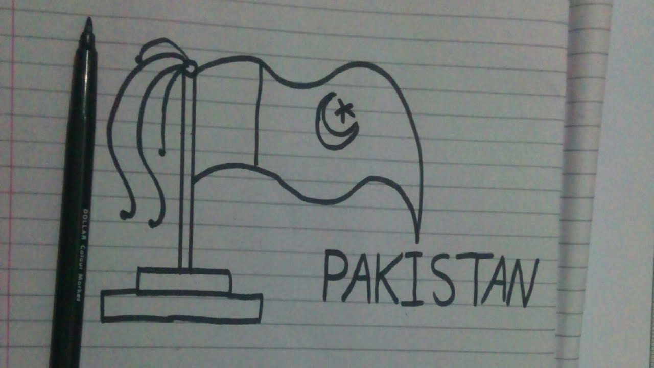 how to draw a pakistani flag. draw pakistani flag. step by step ...