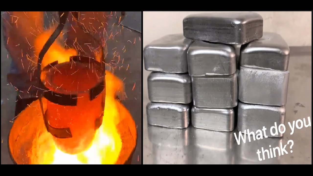 Making Foundry Pick & Pour Tools & Stacking Poured Ingots - YouTube