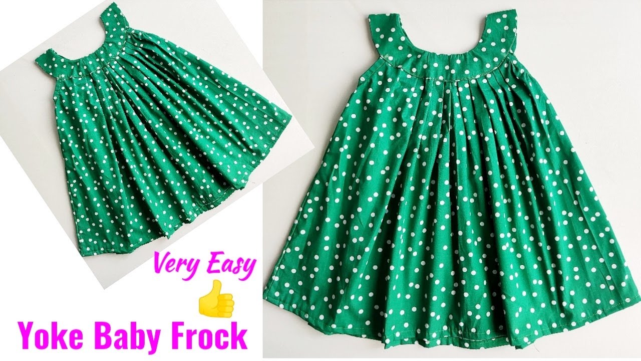 Yoke Baby Frock Cutting and Stitching| Very Easy Yoke Baby Frock ...