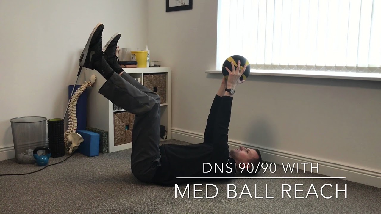 DNS 90/90 with Med Ball Reach - YouTube