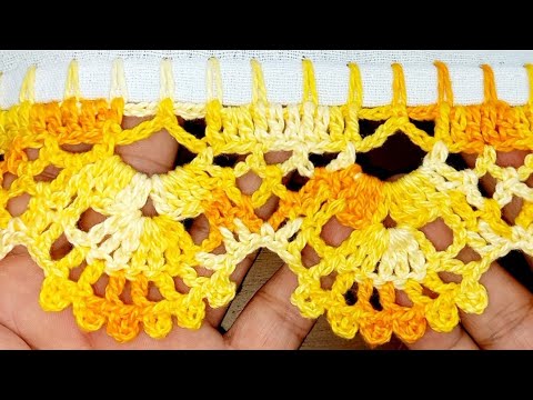 Como fazer barrado em crochê fácil para pano de prato - YouTube