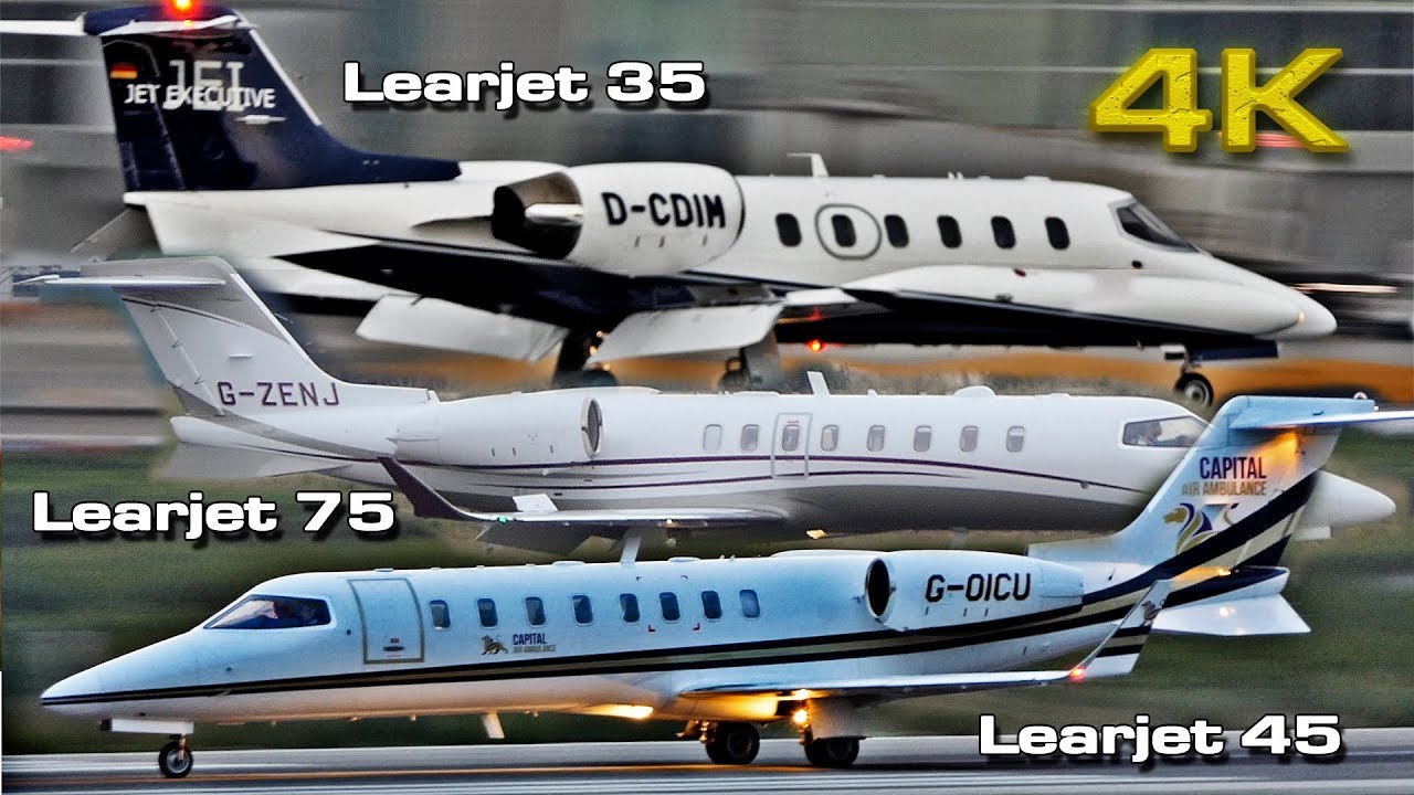 Learjet Private Jet [4K] 35 , 45 and 75 (VLC& ALC) - YouTube