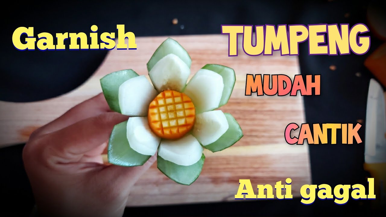 Tutorial || cara membuat garnish tumpeng bunga Cantik dan Mudah ||Bunga ...