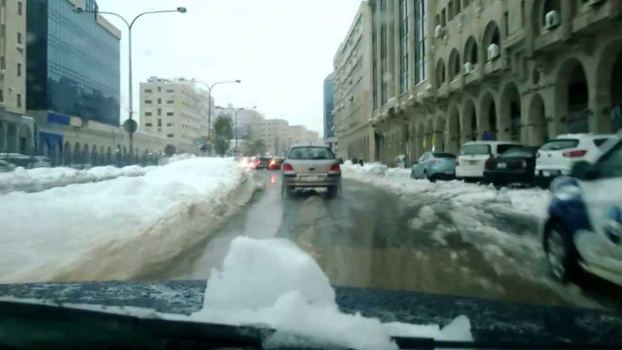 Snow in Amman - Gardens Street - 14/12/2013 - YouTube