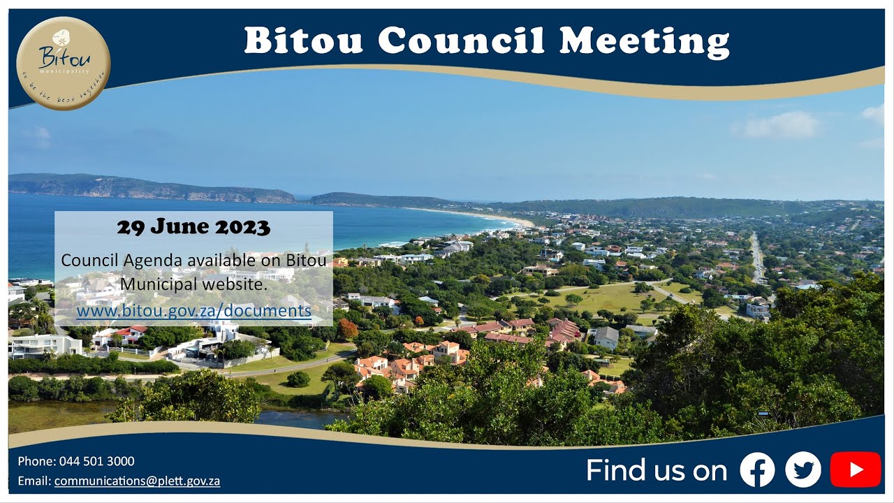 Special Council Meeting 29 June 2023 | Bitou Local Municipality - YouTube